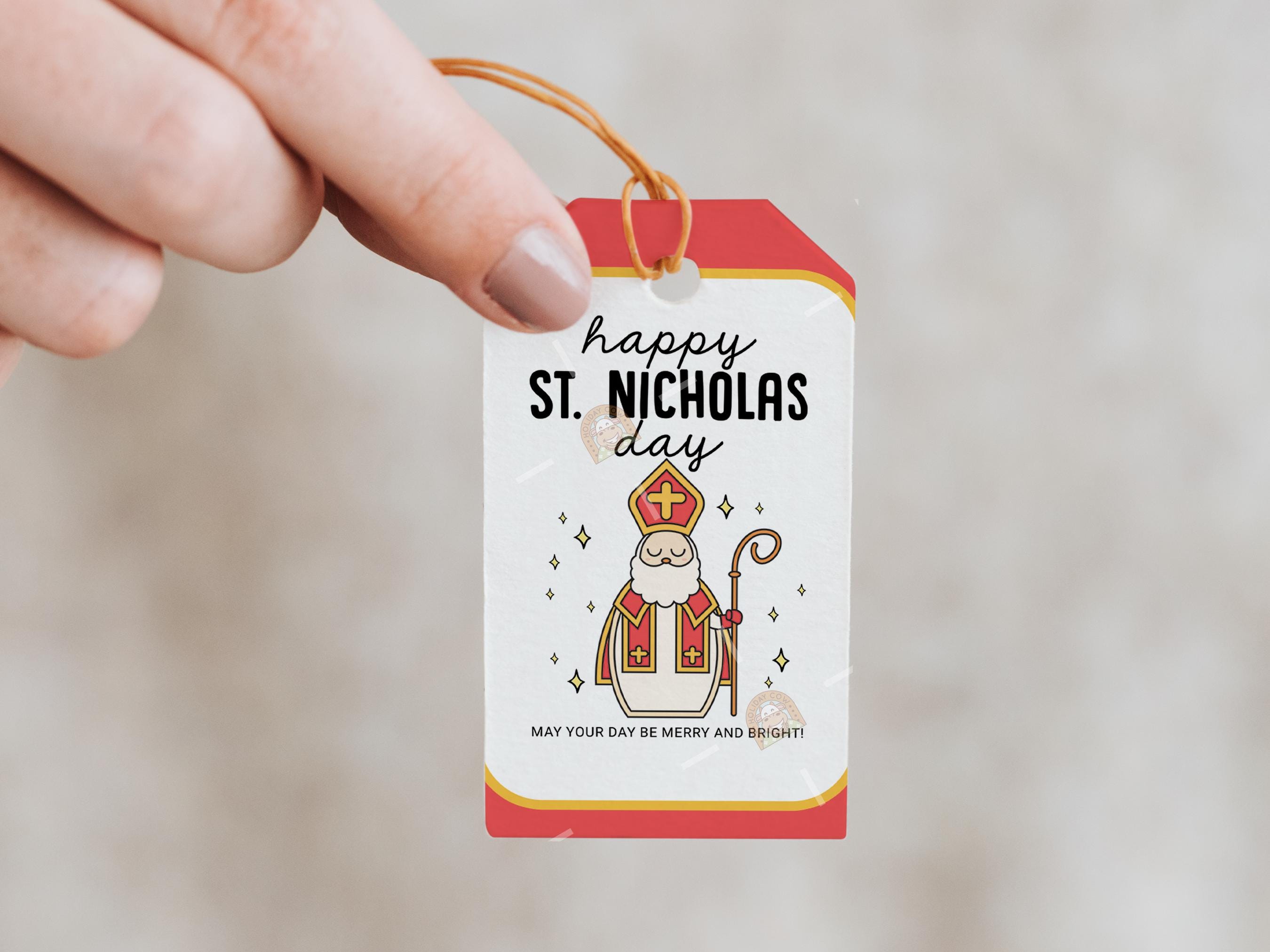 St Nicholas Day Printable Tags, Saint Nicholas Day Tags, St. Nicholas ...