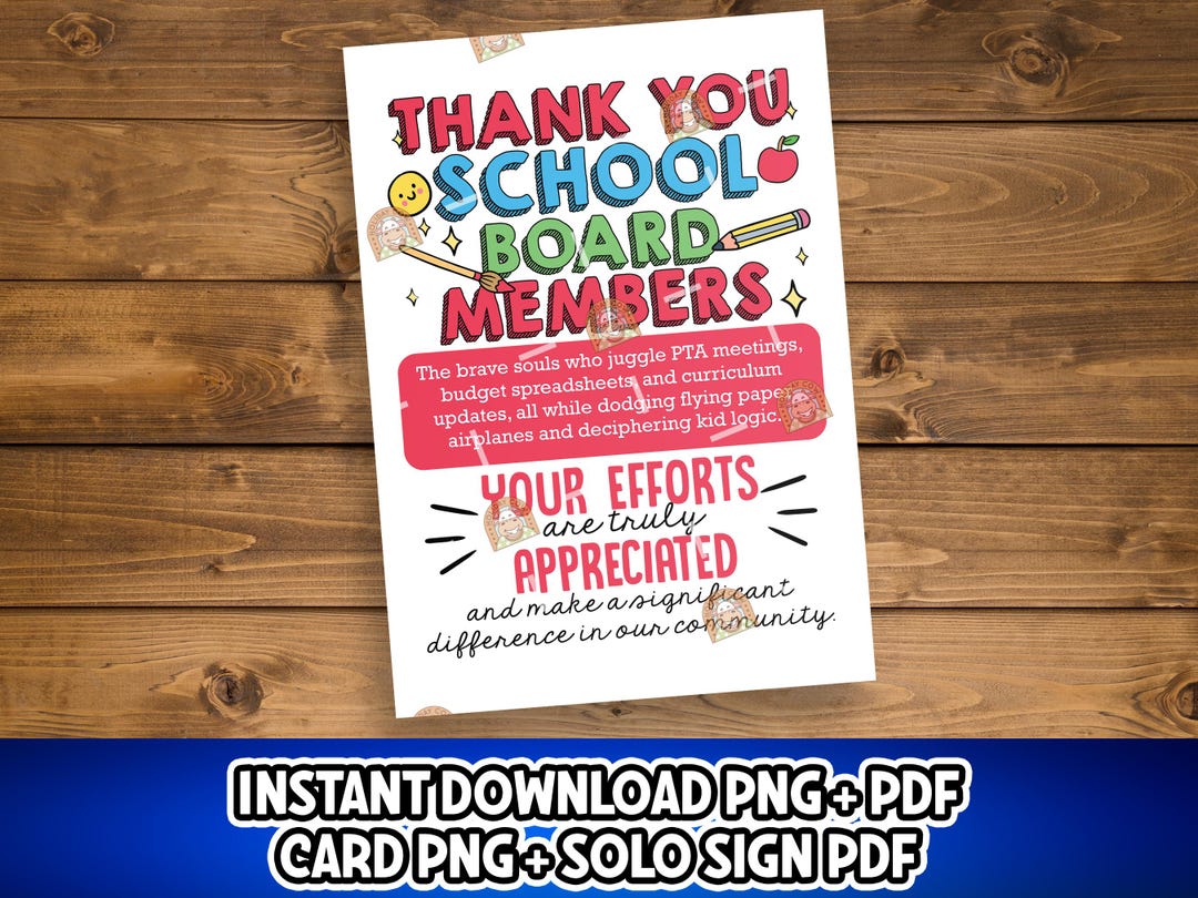 School Board Member Gifts, Printable School Board Recognition Month ...