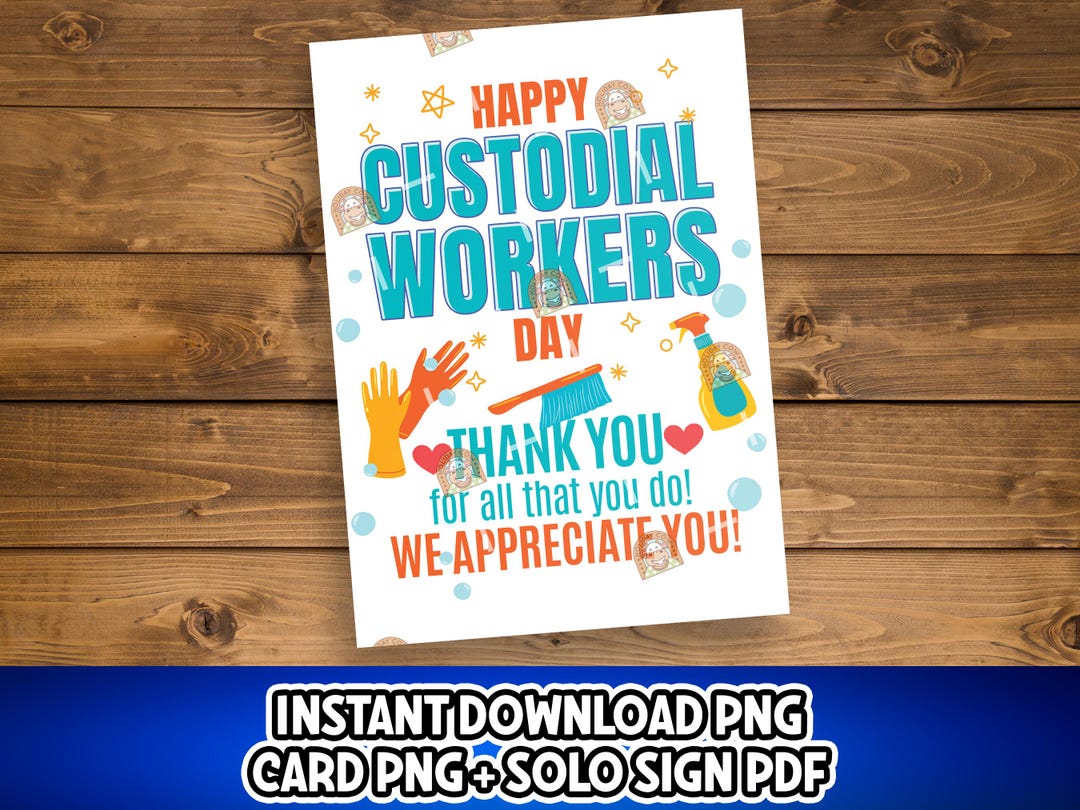 Custodial Workers Day Card Printable, Custodial Worker Appreciation ...