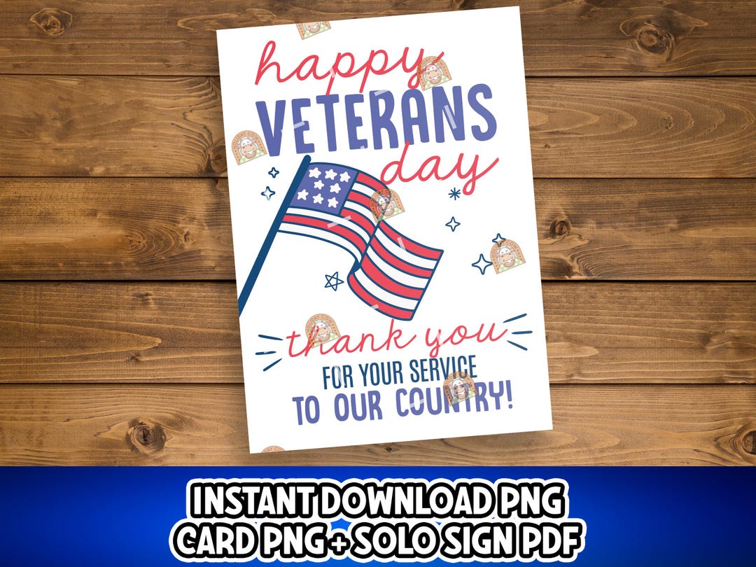 Veterans Day Sign Printable, Veterans Day Gift, Happy Veterans Day Card ...