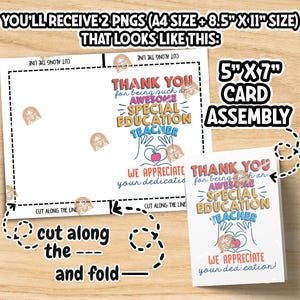Special Ed Teacher Gift, Printable Special Education Day Card, Thank ...
