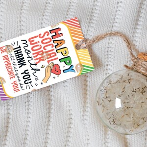 Printable Social Work Month Gift Tag, Thank a Social Worker Gift Tag ...