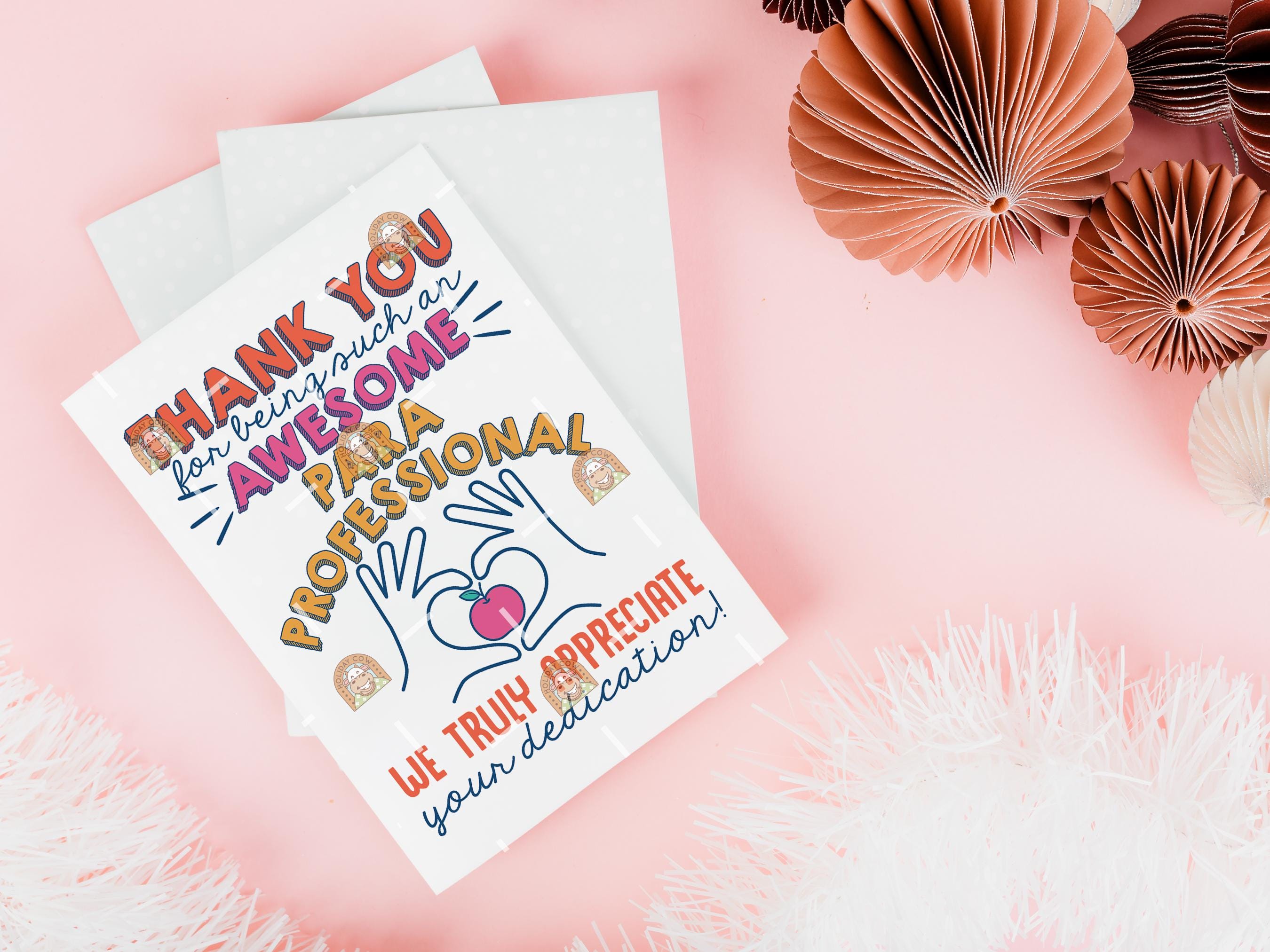 Paraprofessional Gift, Thank You Paraprofessional Card, Para ...