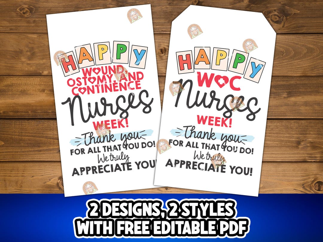 WOC Nurses Week Gift Tag, Printable WOC Nurse Appreciation Tag, Wound ...