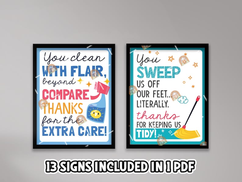 Custodian Day Signs Printable, Custodian Appreciation Gift, Thank You ...