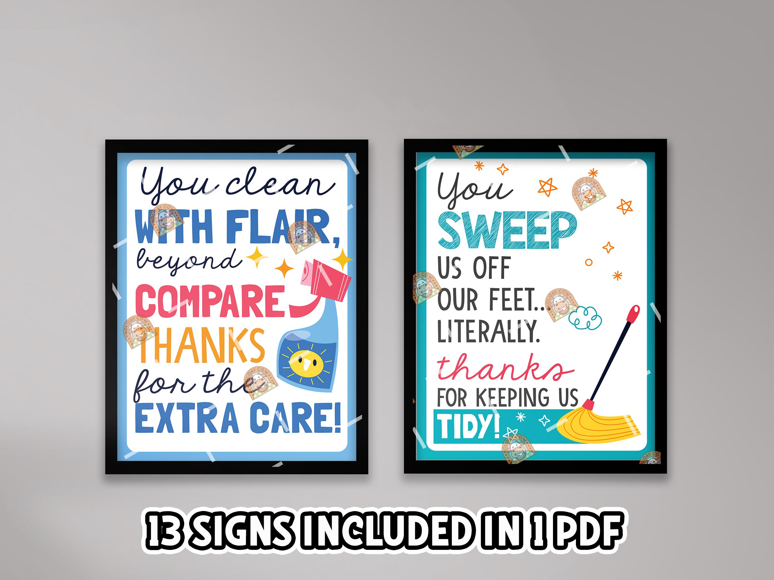 Custodian Day Signs Printable, Custodian Appreciation Gift, Thank You ...