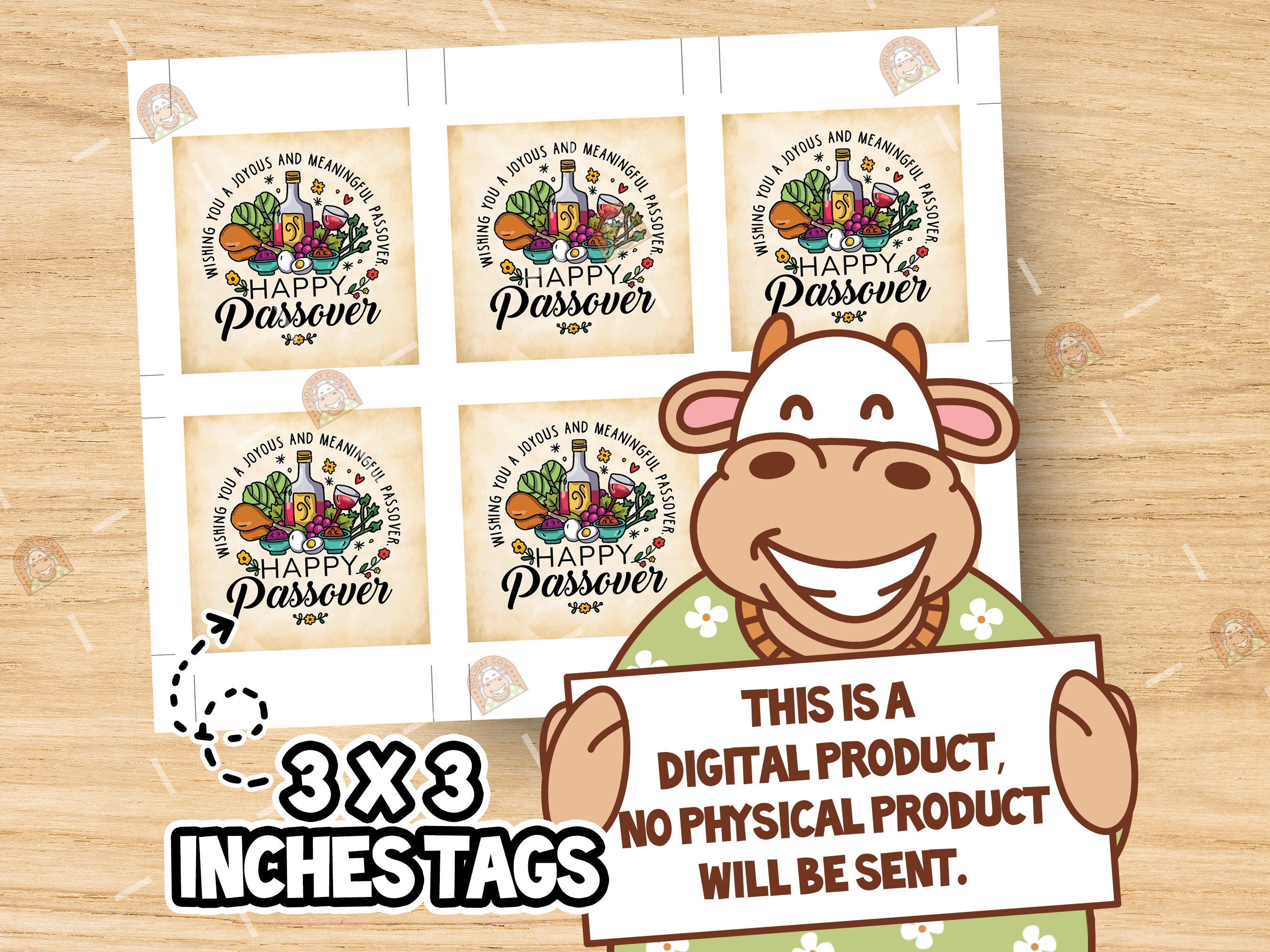 Passover Tags, Passover Cards, Printable Passover Decor, Happy Passover ...