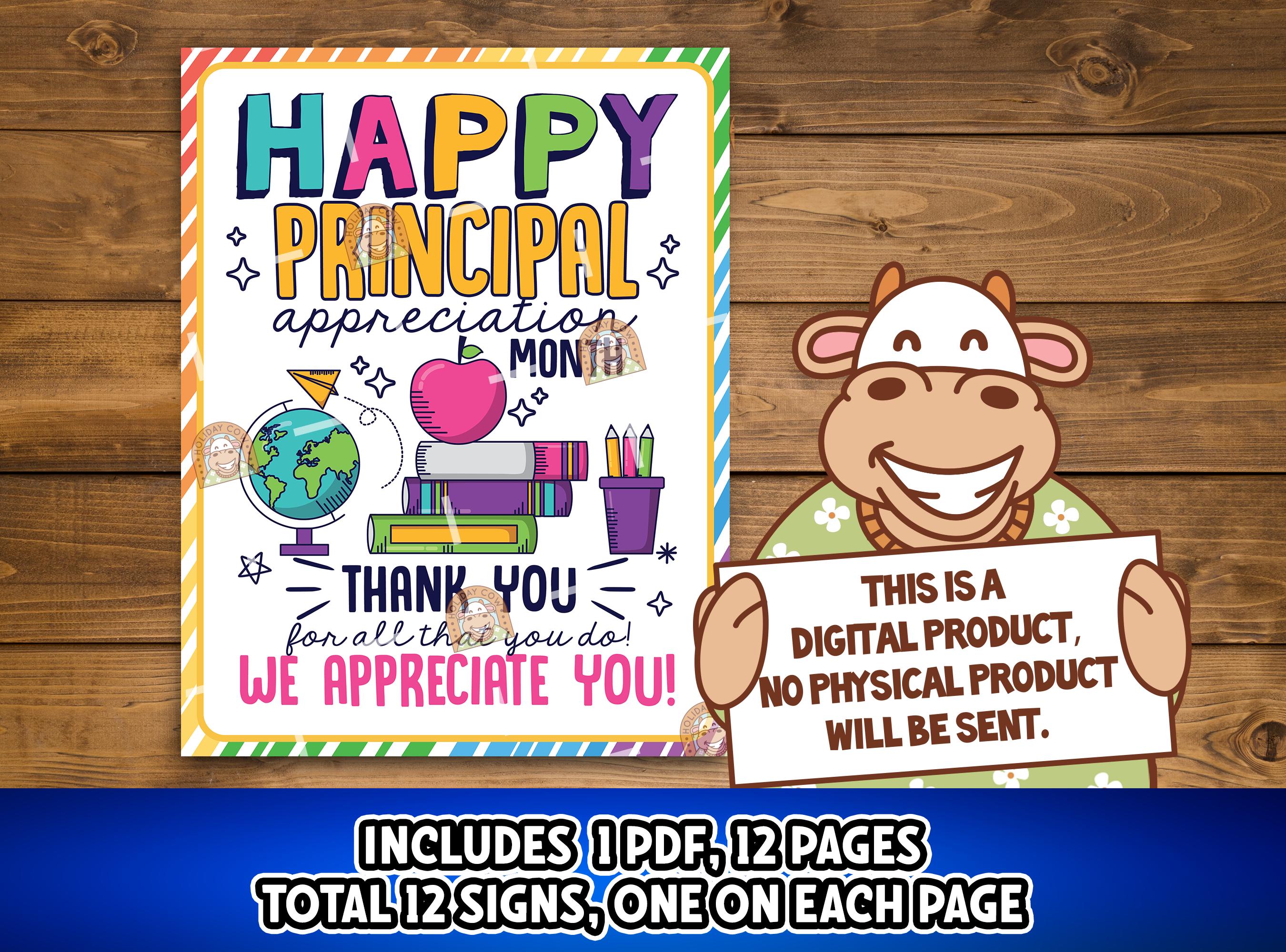 Principal Appreciation Month Sign Printable, National Principals' Month ...