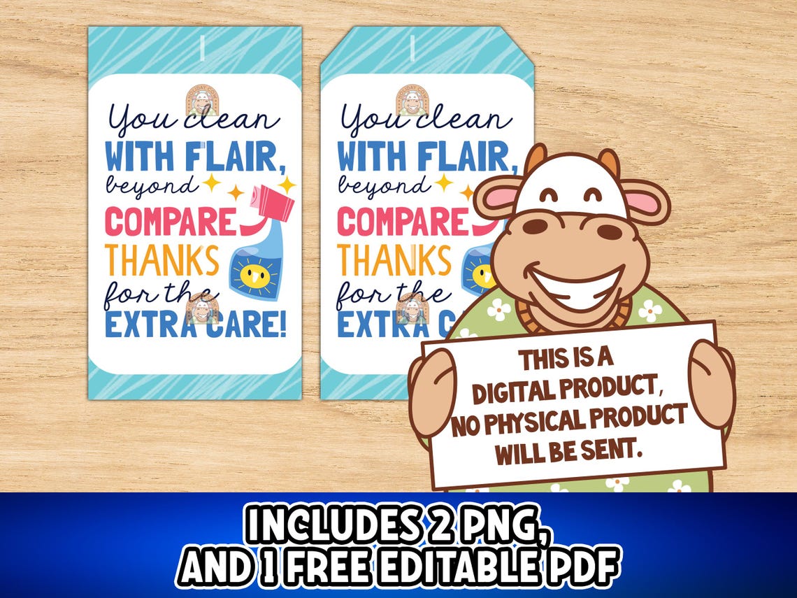 EVS Week Gift Tag Printable, Housekeeping Gift Tag, Housekeeping ...