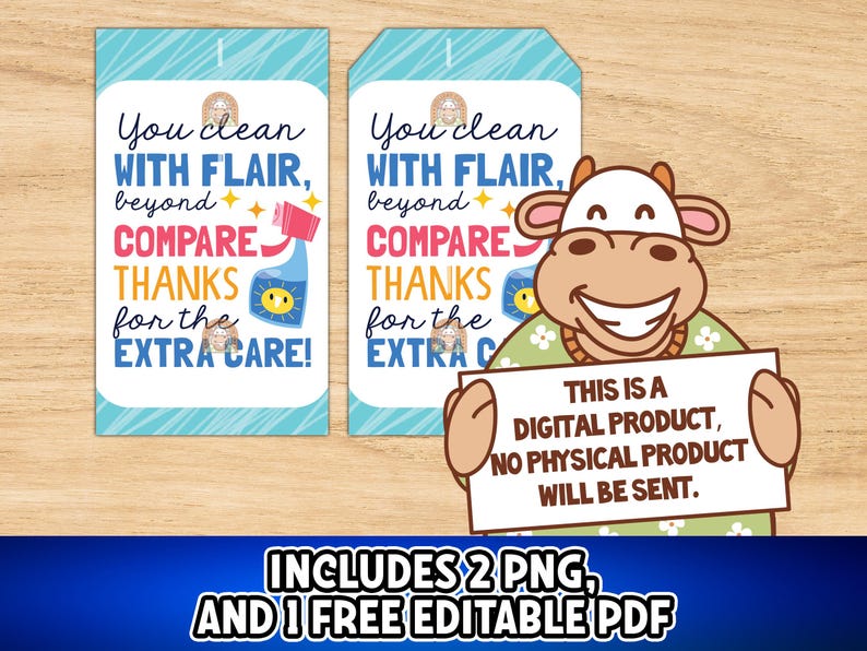 EVS Week Gift Tag Printable, Housekeeping Gift Tag, Housekeeping ...