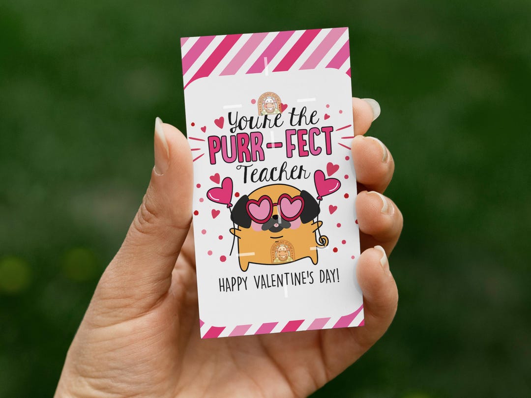 Printable Dog Pun Valentines Day Tag for Teacher, Dog Valentine Tag ...