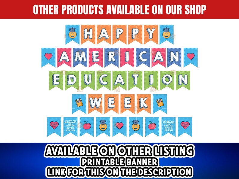 American Education Week Sign Printable, Teacher Thank You Card ...