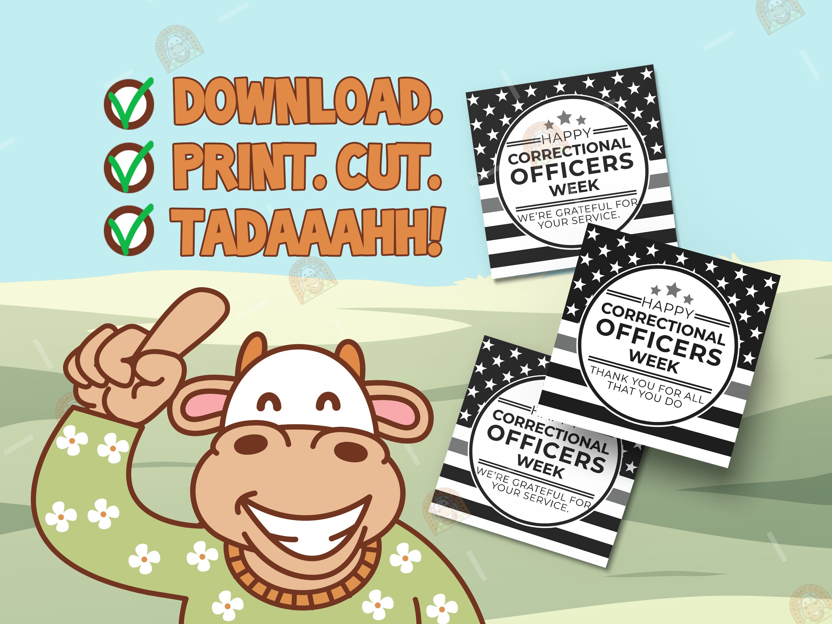 Correctional Officers Week Gift Tags Printable, Correctional Officer ...