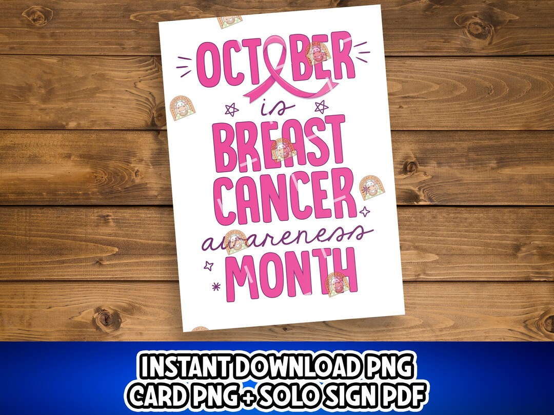Breast Cancer Awareness Month Sign Printable, Thank You Breast Cancer ...