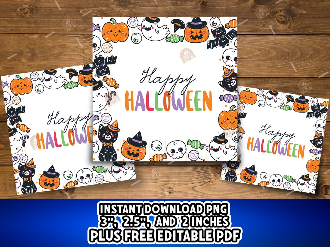 Happy Halloween Tag, Halloween Printable Tag, Halloween Cookie Tag ...