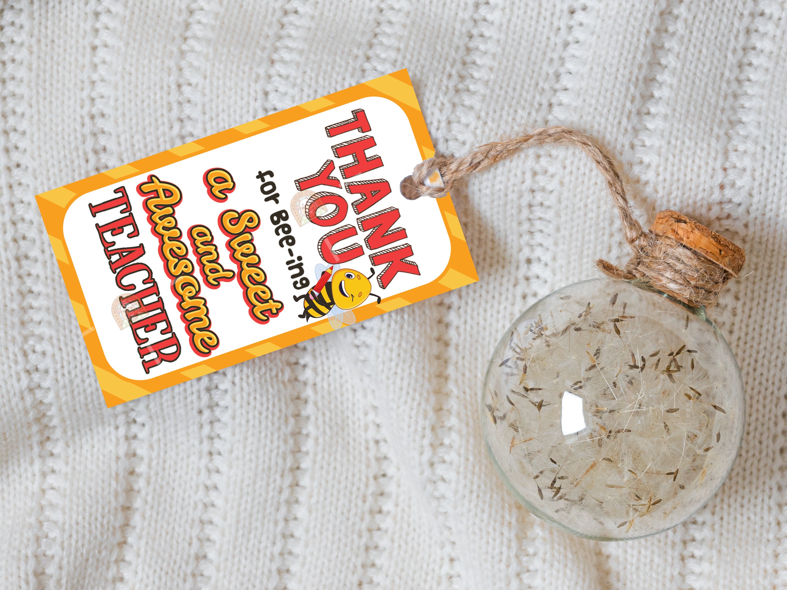 Printable Teacher Appreciation Gift Tag, Thank You for Bee-ing Teacher ...