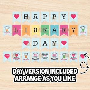 Printable Library Banner, Library Week Banner, Library Signs, Library ...