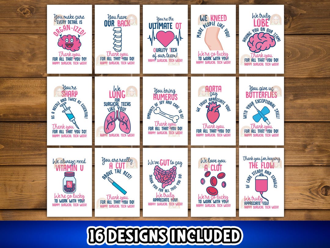 Surgical Tech Week Gift Tag Printable, Surgical Tech Appreciation Tag ...