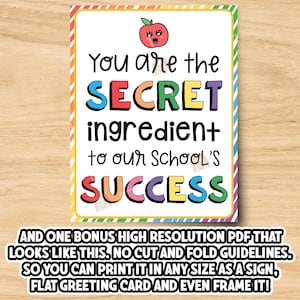 School Lunch Hero Day Card Printable, Teacher Appreciation Week Card ...