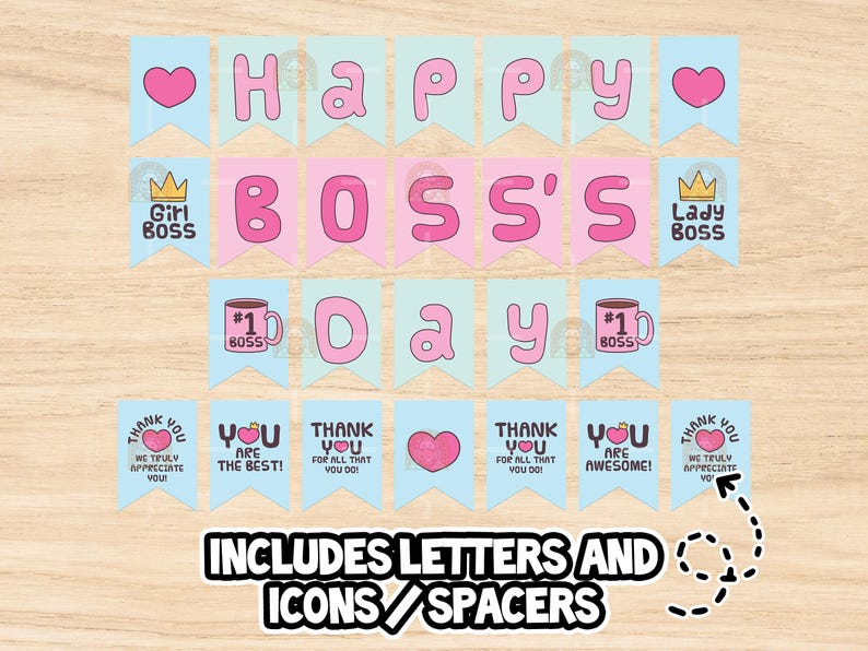 Boss Day Banner Printable, Boss Appreciation Day Banner, Happy Boss's ...