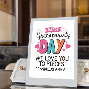 Happy Grandparents Day Sign Printable, We Love Our Grandparents Gift ...