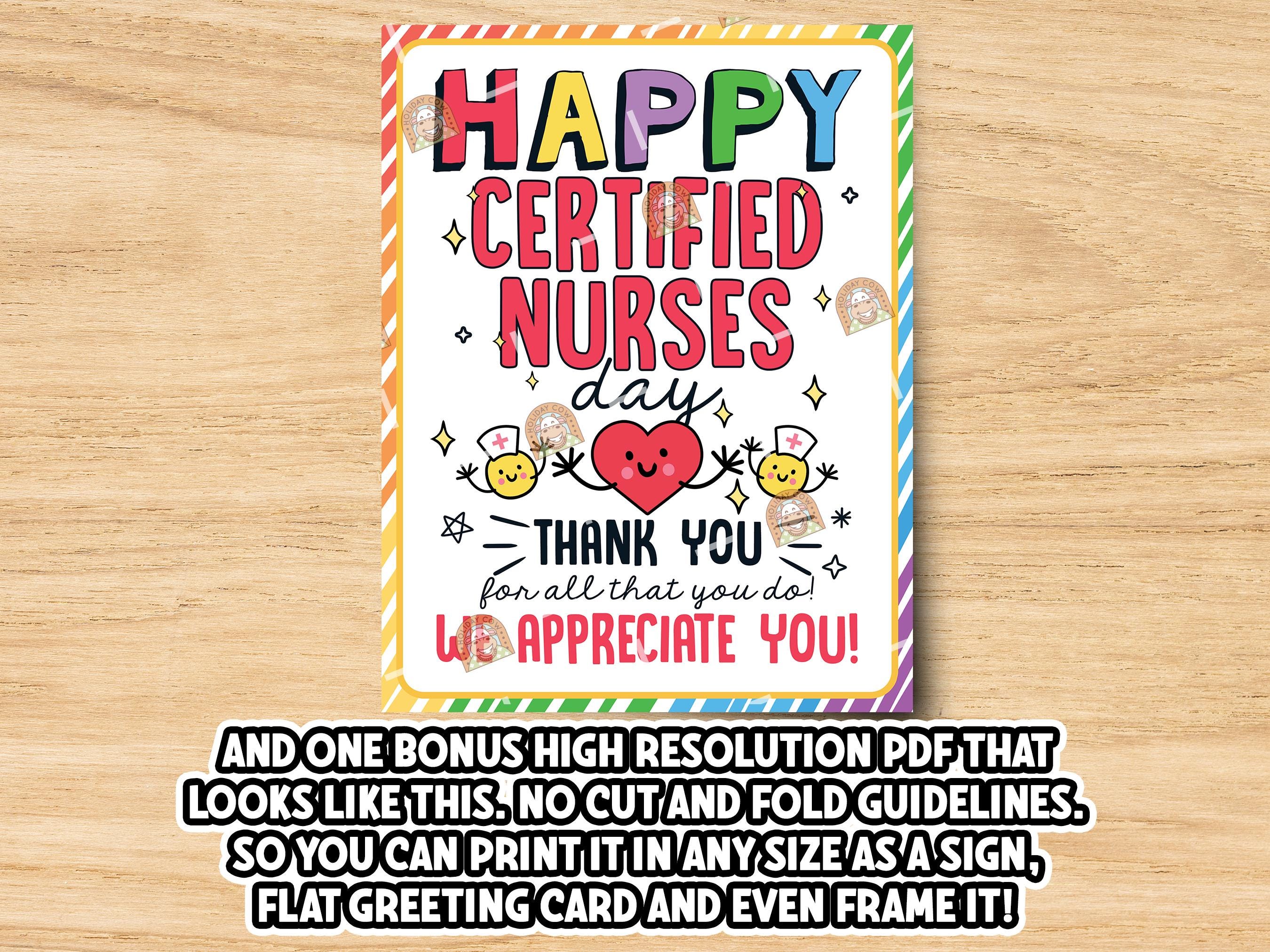 Certified Nurses Day Sign Printable, Certified Nurse Gift, Certified ...