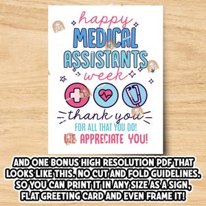 Medical Assistant Week Sign Printable, Medical Assistant Gift, Happy MA ...
