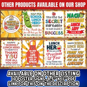 Printable School Lunch Hero Gift Tag, School Lunch Hero Day Tag, Lunch ...