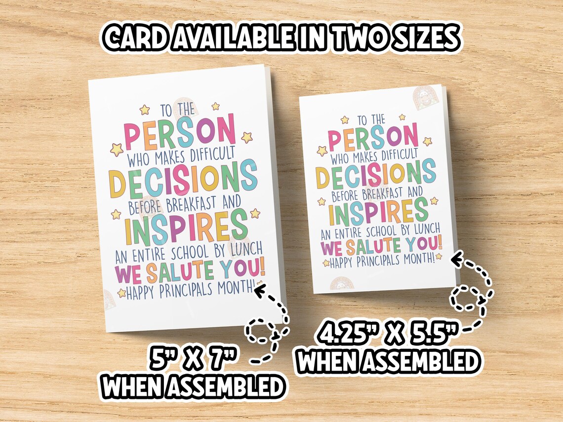 Principals Month Gift, Printable Principal Appreciation Card, School ...