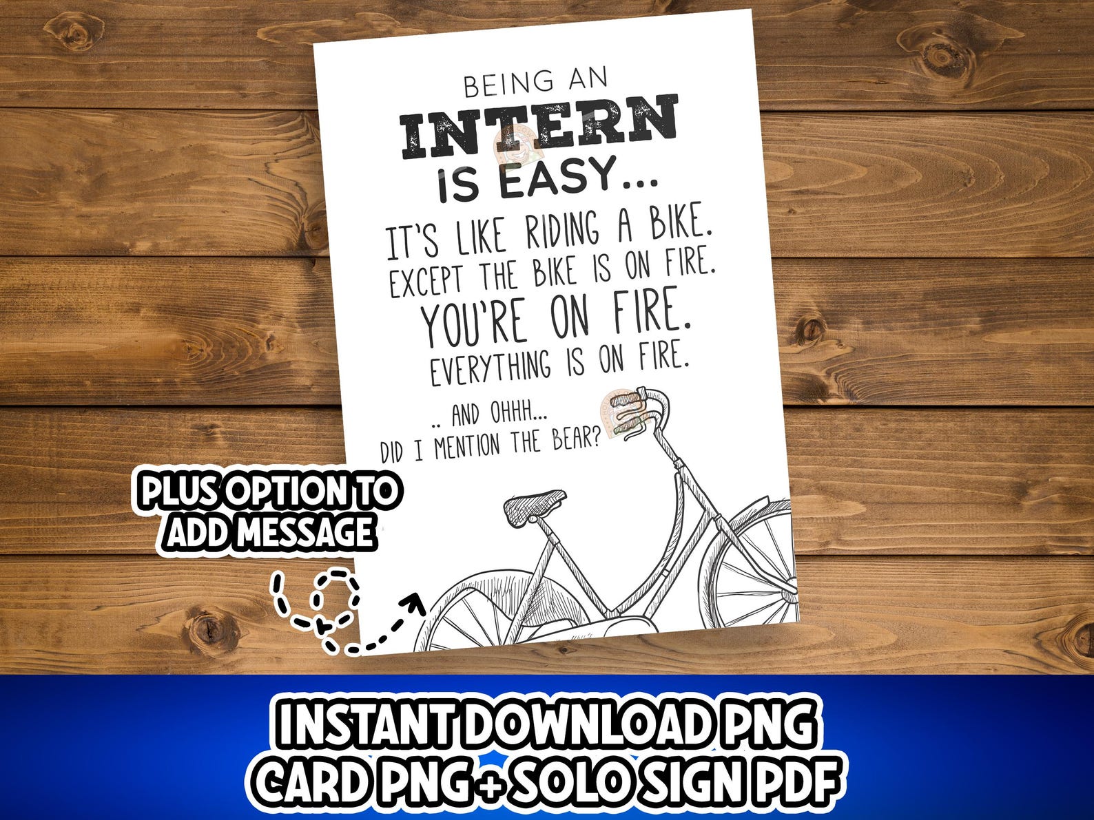 Intern Card, Printable Funny Card for Intern, Intern Day Gift, Intern Appreciation Gift, Intern ...