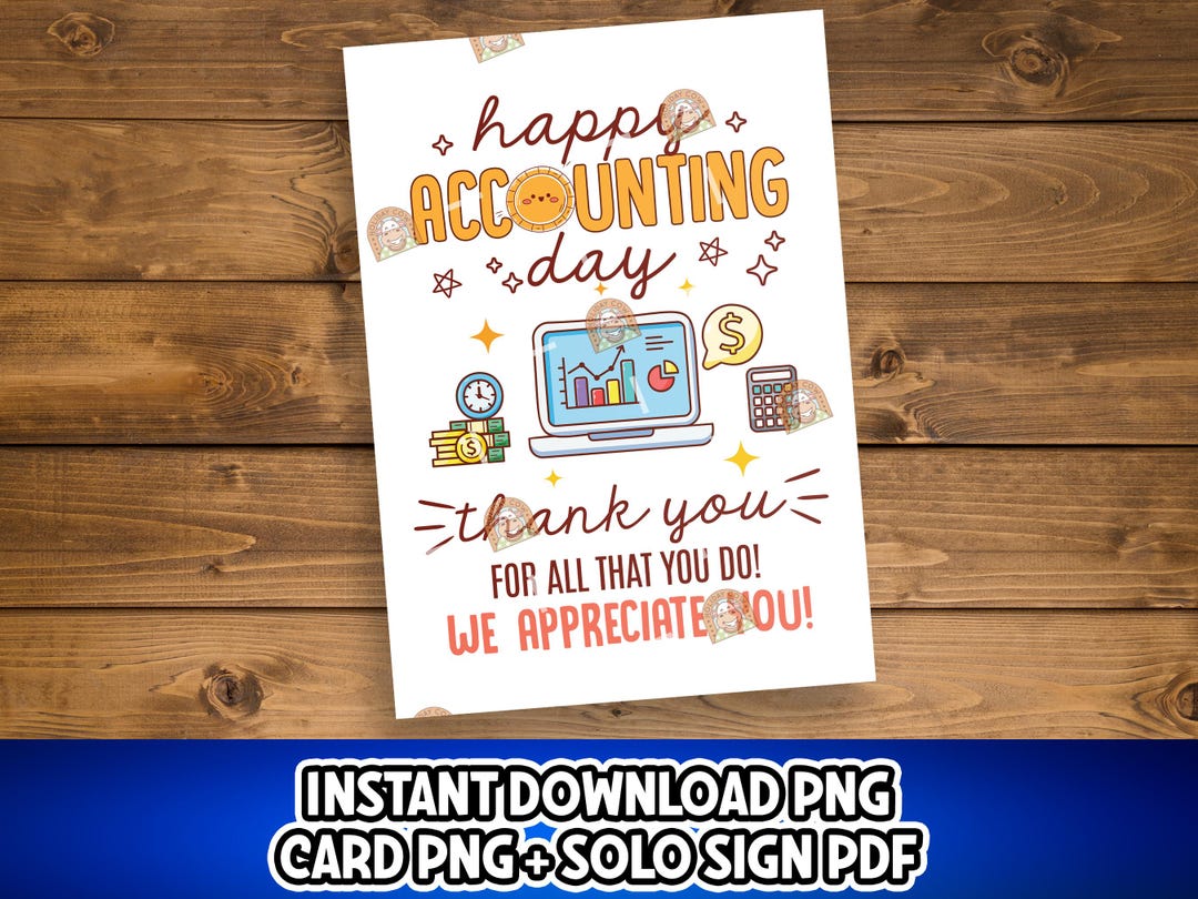 Accounting Day Card Printable, Accountant Appreciation Gift, Accountant ...