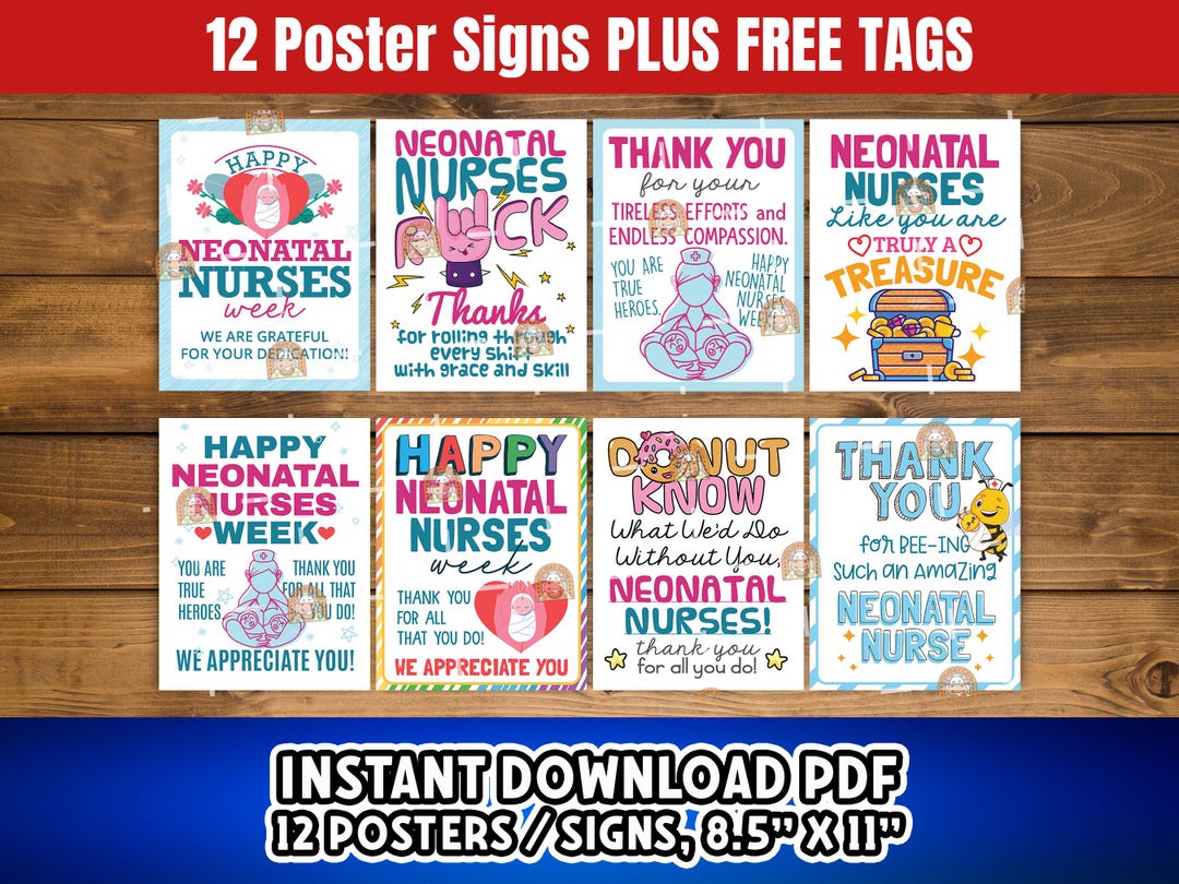 Neonatal Nurse Week Sign Printable, Neonatal Nurses Appreciation Poster, Thank You NICU Nurse ...