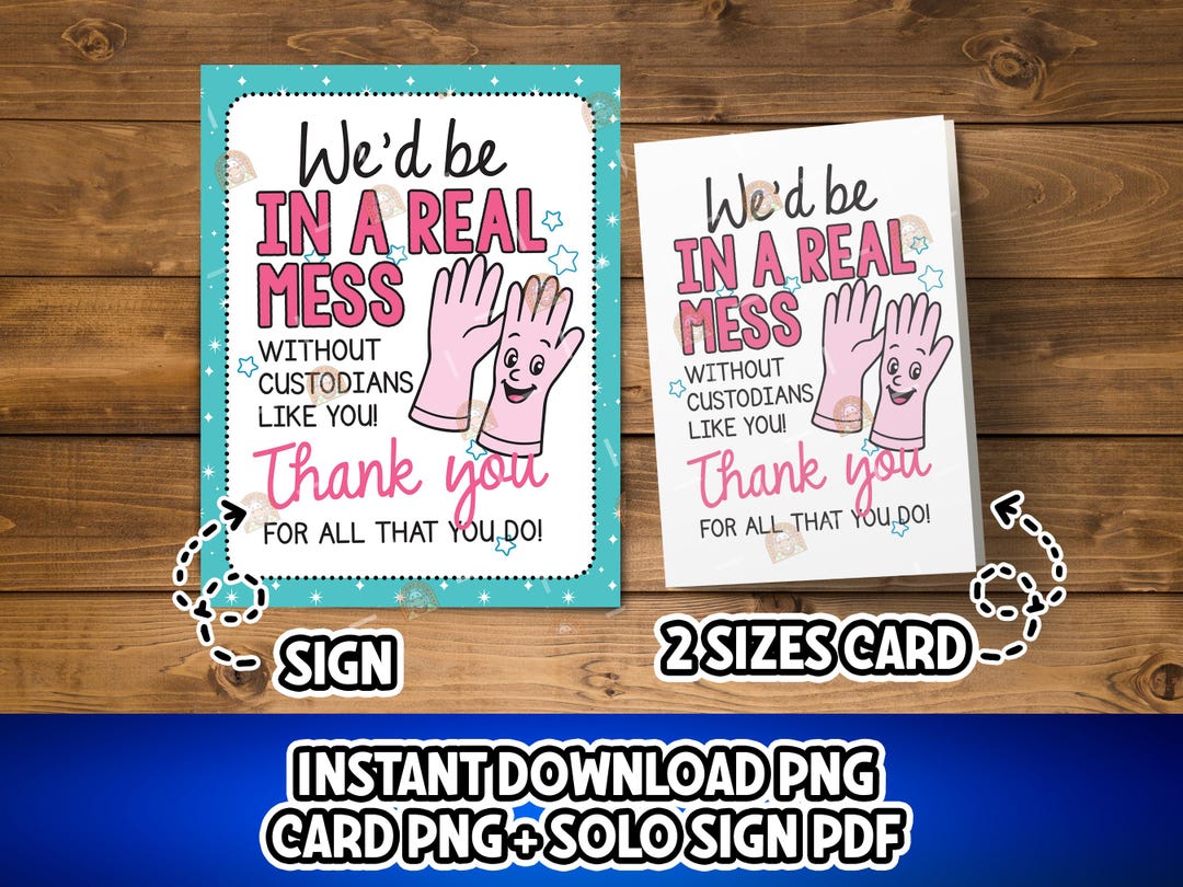 Custodian Gift, Printable Custodian Day Gift for Custodian Appreciation ...