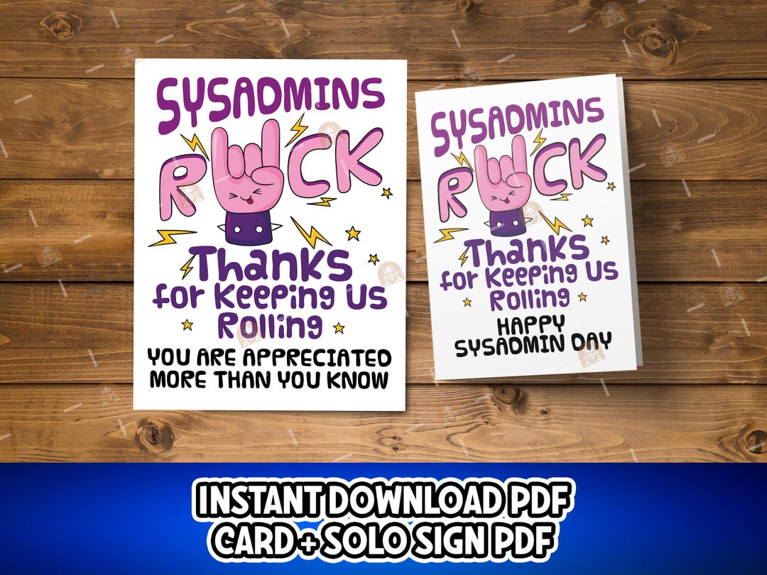 Sysadmin Gift, System Administrator Day Card Printable, System Admin ...