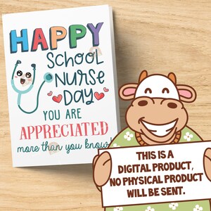 Happy School Nurse Day Card, Printable School Nurse Card, Nurse ...