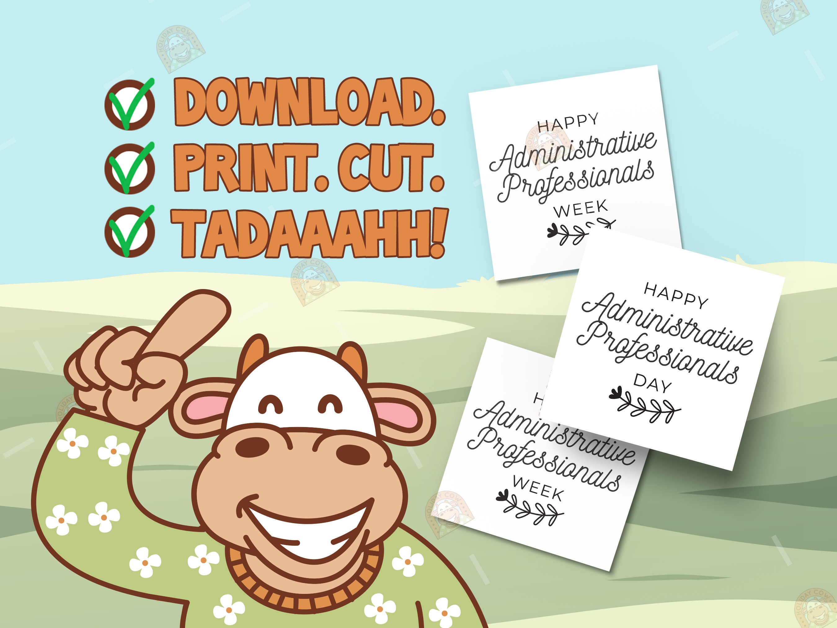 Administrative Professionals Day Tag Printable, Elegant Administrative ...