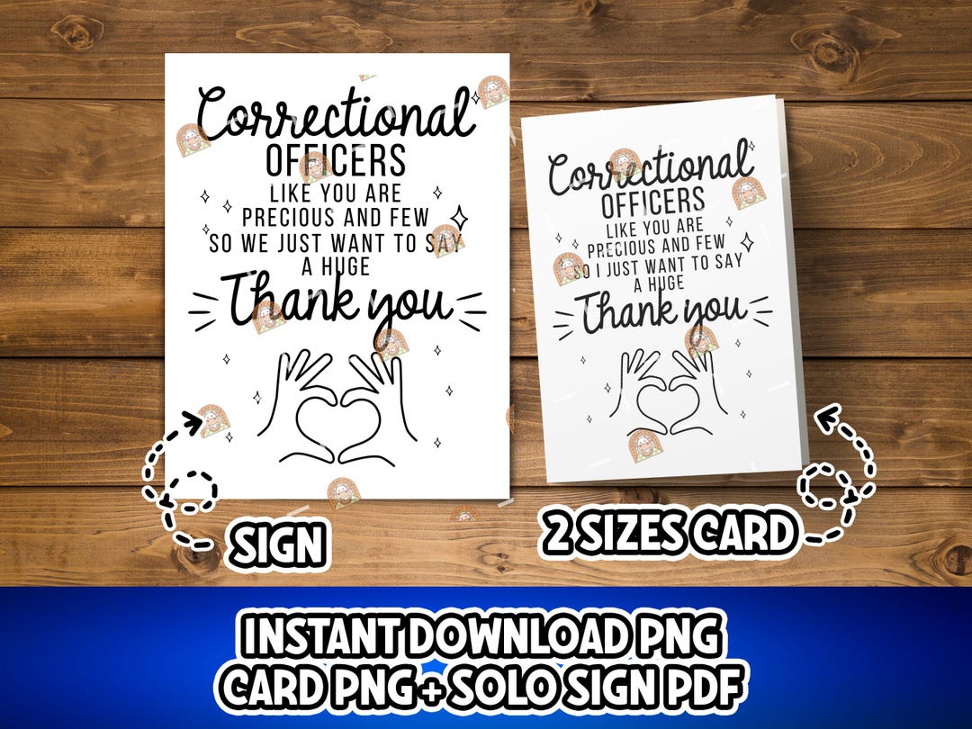 Correctional Officer Gift, Printable Correctional Officer Week Card ...