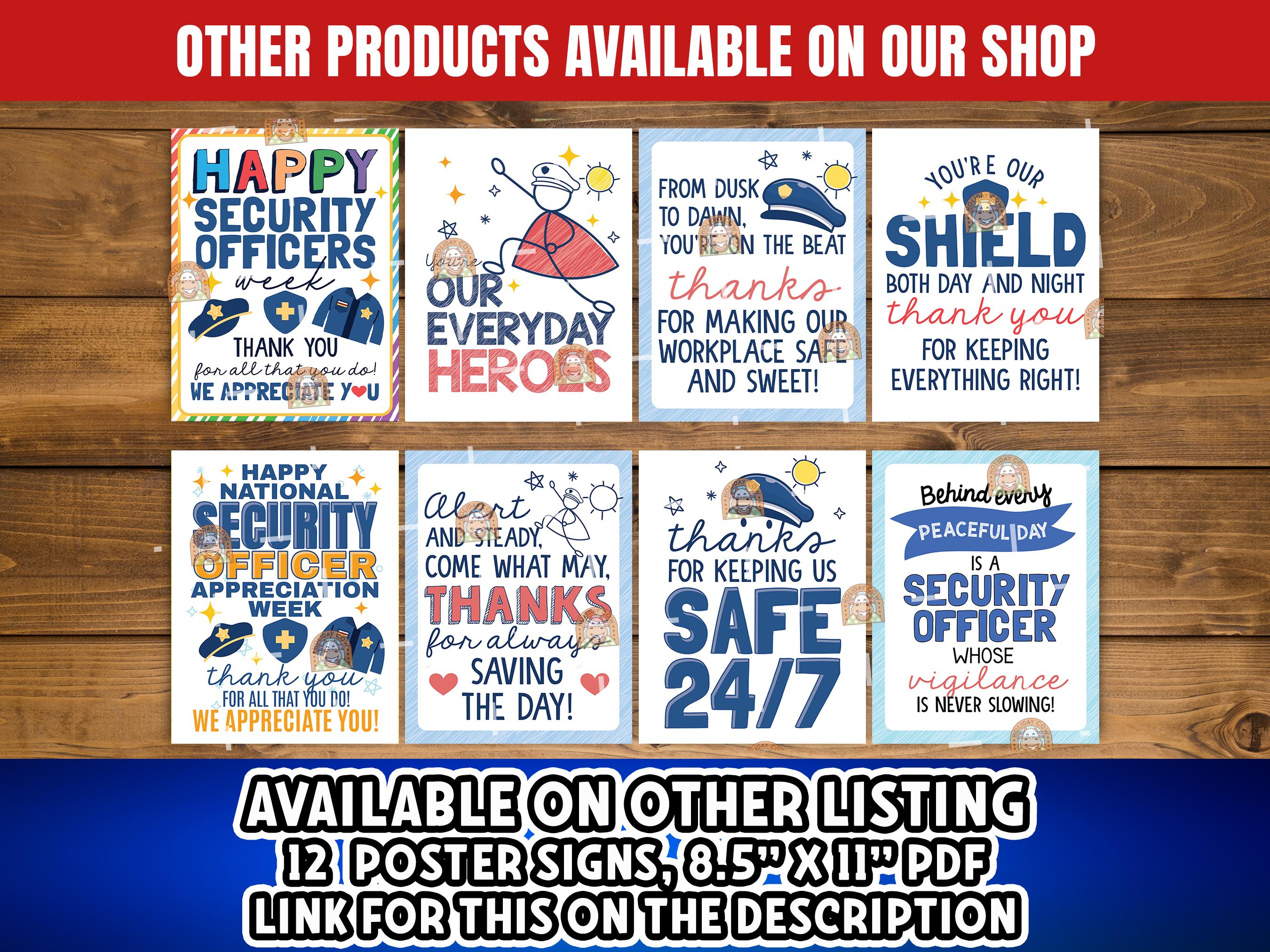 Security Officers Appreciation Gift Printable, Police Officers Week ...
