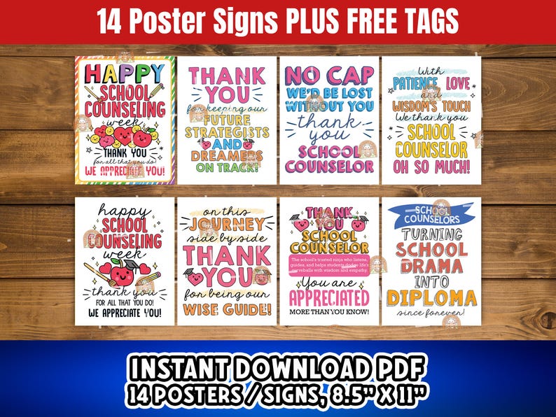 National School Counseling Week Signs Printable, School Counseling Week ...