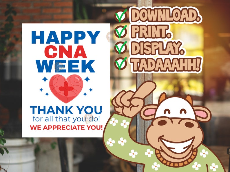 CNA Week Signs Printable Bundle, Certified Nursing Assistant Gifts, CNA ...