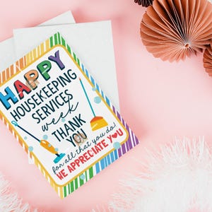 Housekeeping Week Card Printable, Housekeeping Appreciation Week Gift ...
