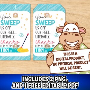 EVS Week Gift Tag Printable, Housekeeping Gift Tag, National Custodian ...
