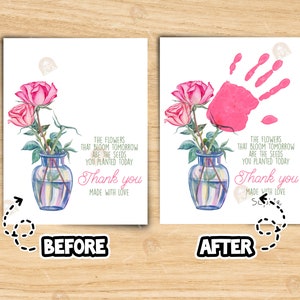 Teacher Appreciation Gift Kids Handprint Art, Printable DIY Gift From ...