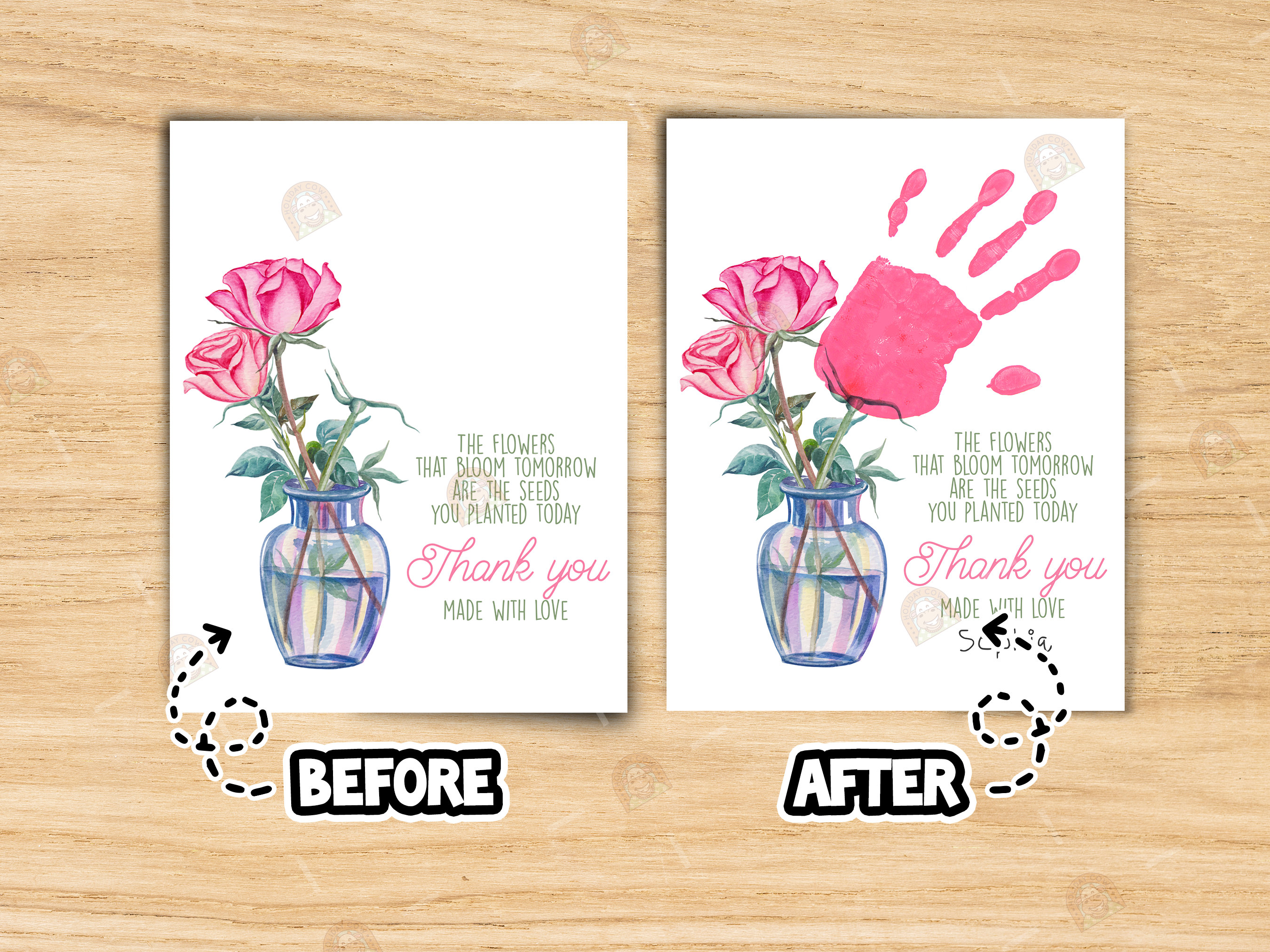 Teacher Appreciation Gift Kids Handprint Art, Printable DIY Gift From ...