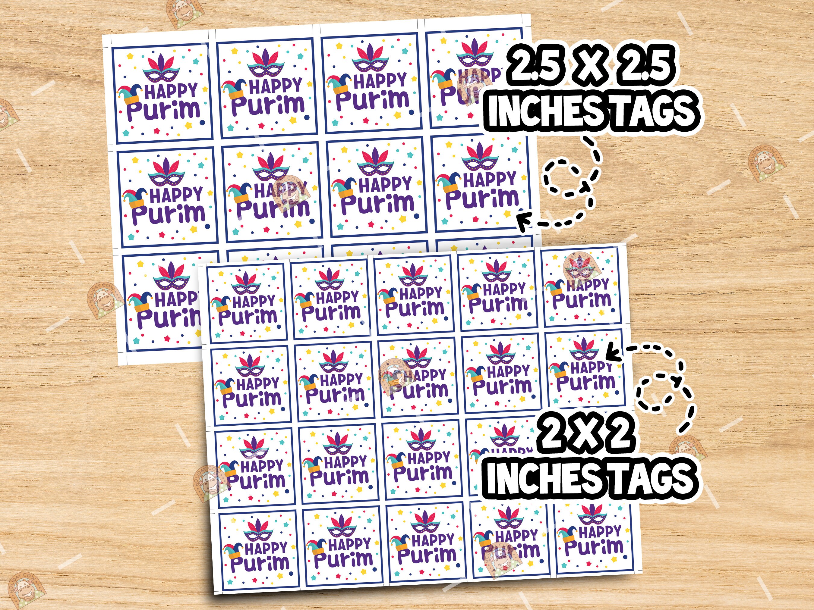 Printable Purim Tags, Mishloach Manot Sticker, Purim Gift Tags, Purim ...