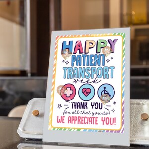 Patient Transport Week Sign Printable, Patient Transporter Thank You ...