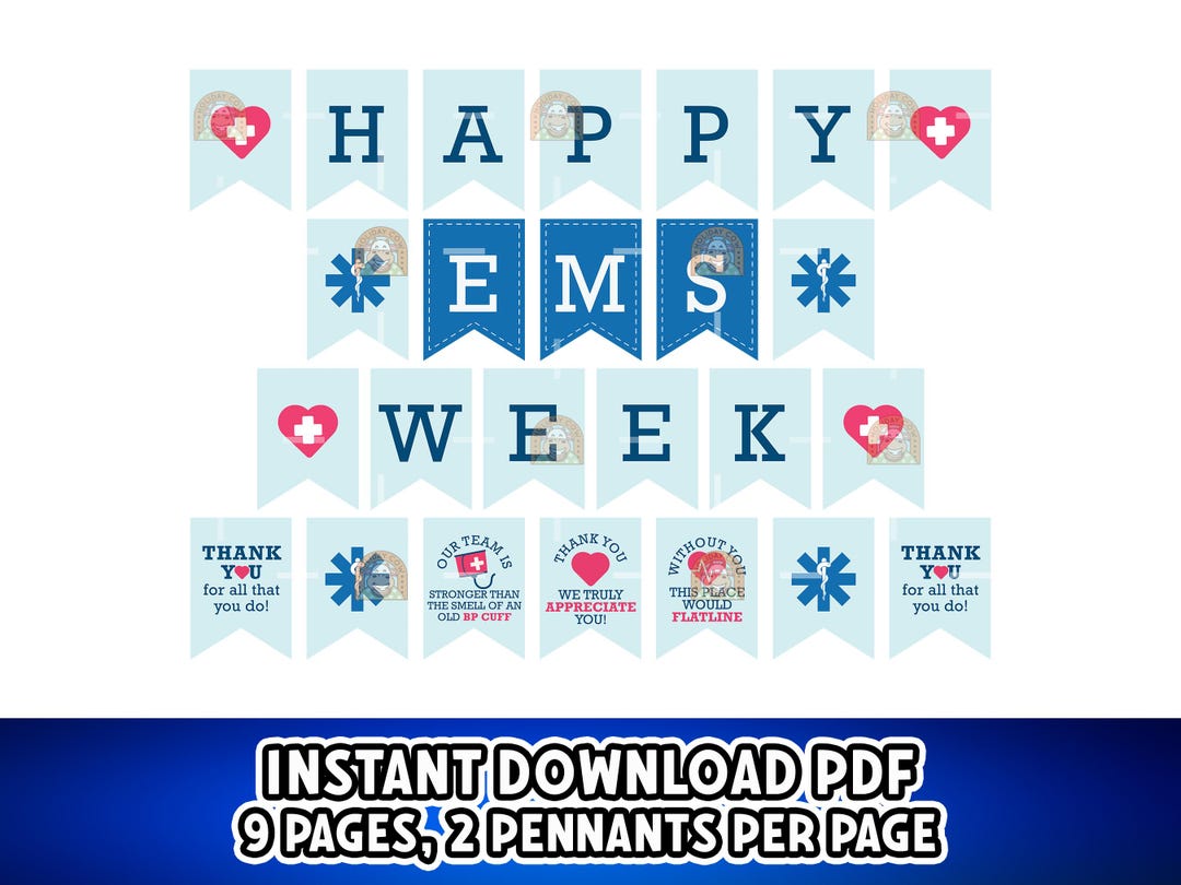 EMS Week Banner, Ems Banner Printable, EMS Week Decor, EMS Appreciation ...