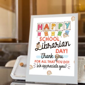 School Librarian Day Posters Printable, Librarian Thank You, Librarian ...