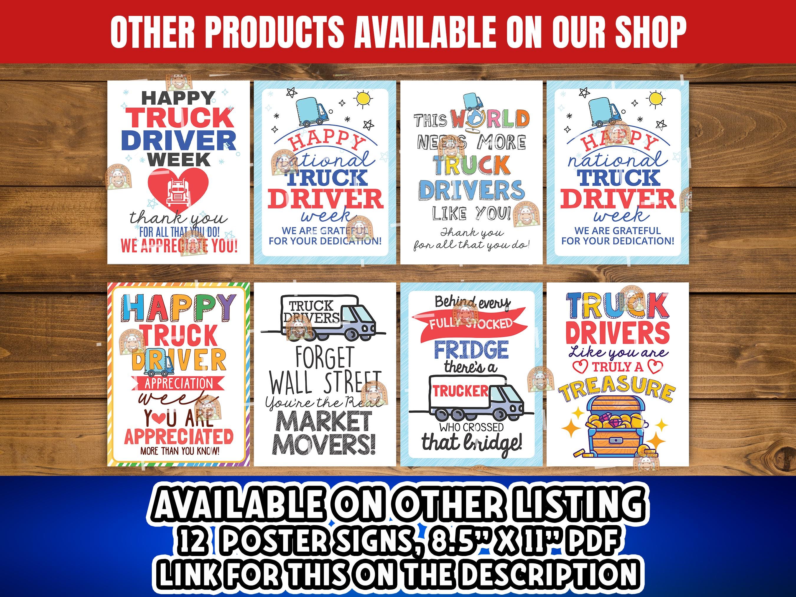Truck Driver Appreciation Week Card Printable, Truck Driver ...