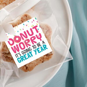 Back to School Tags, Printable Donut Worry Tags, Donut Gift Tag, First ...